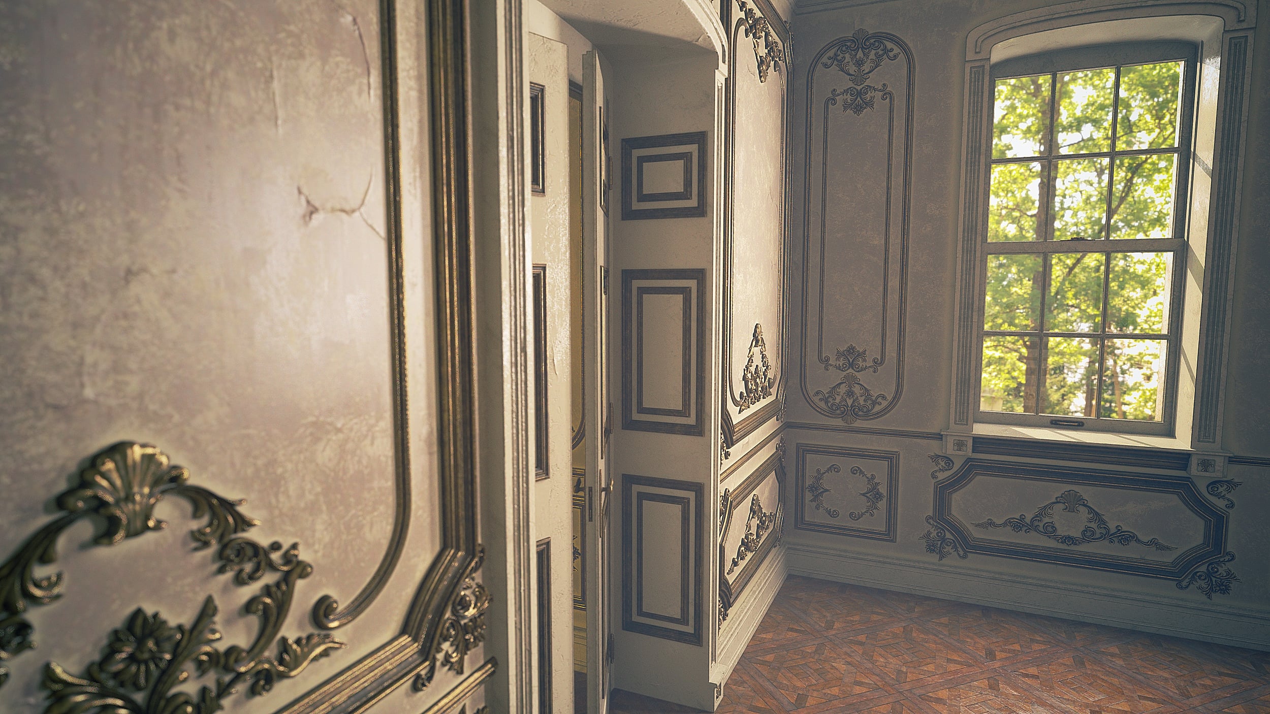 Rococo Revival Walls Vignette Kit | Daz 3D