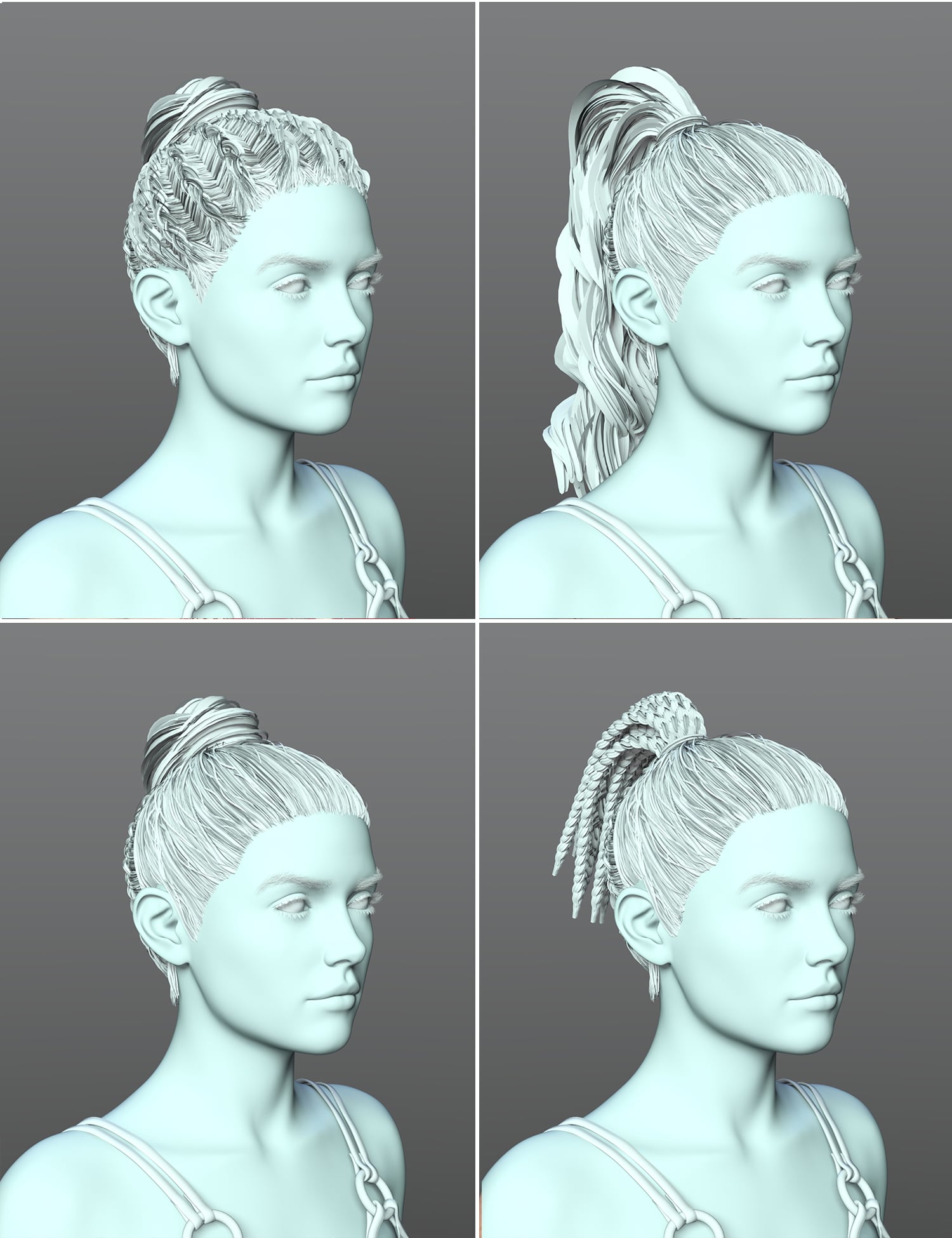 SPR 4 IN 1 Changeable Hair for Genesis 9 | Daz 3D