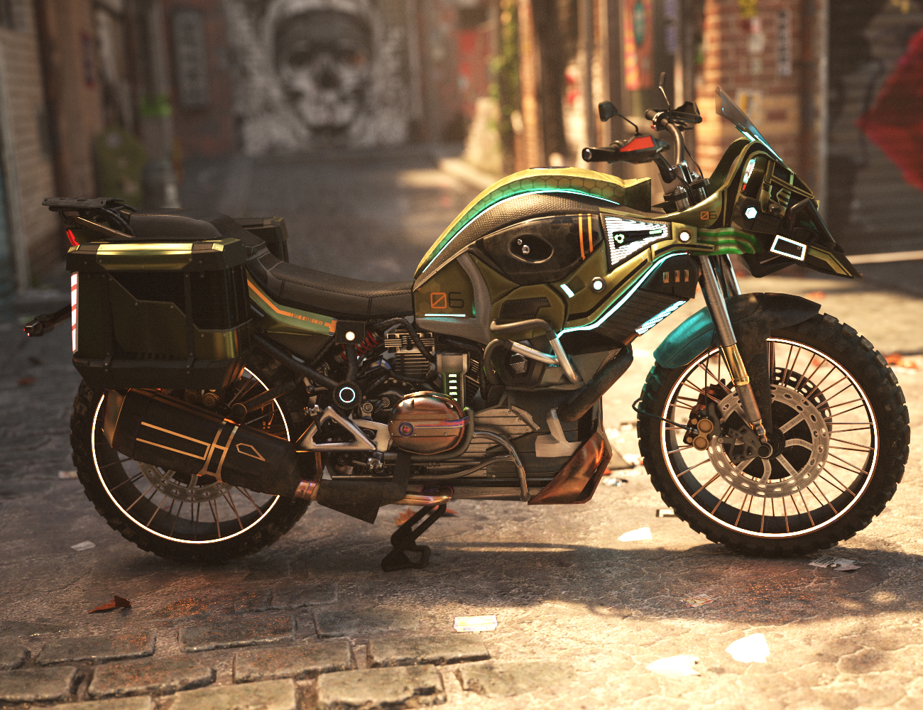 XI Futuristic Adventure Motorcycle | Daz 3D