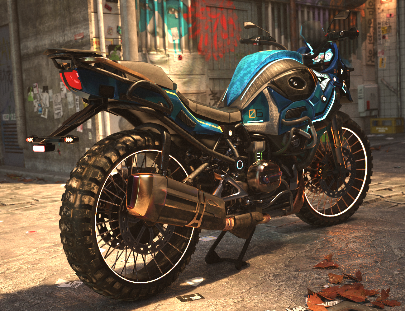 XI Futuristic Adventure Motorcycle | Daz 3D