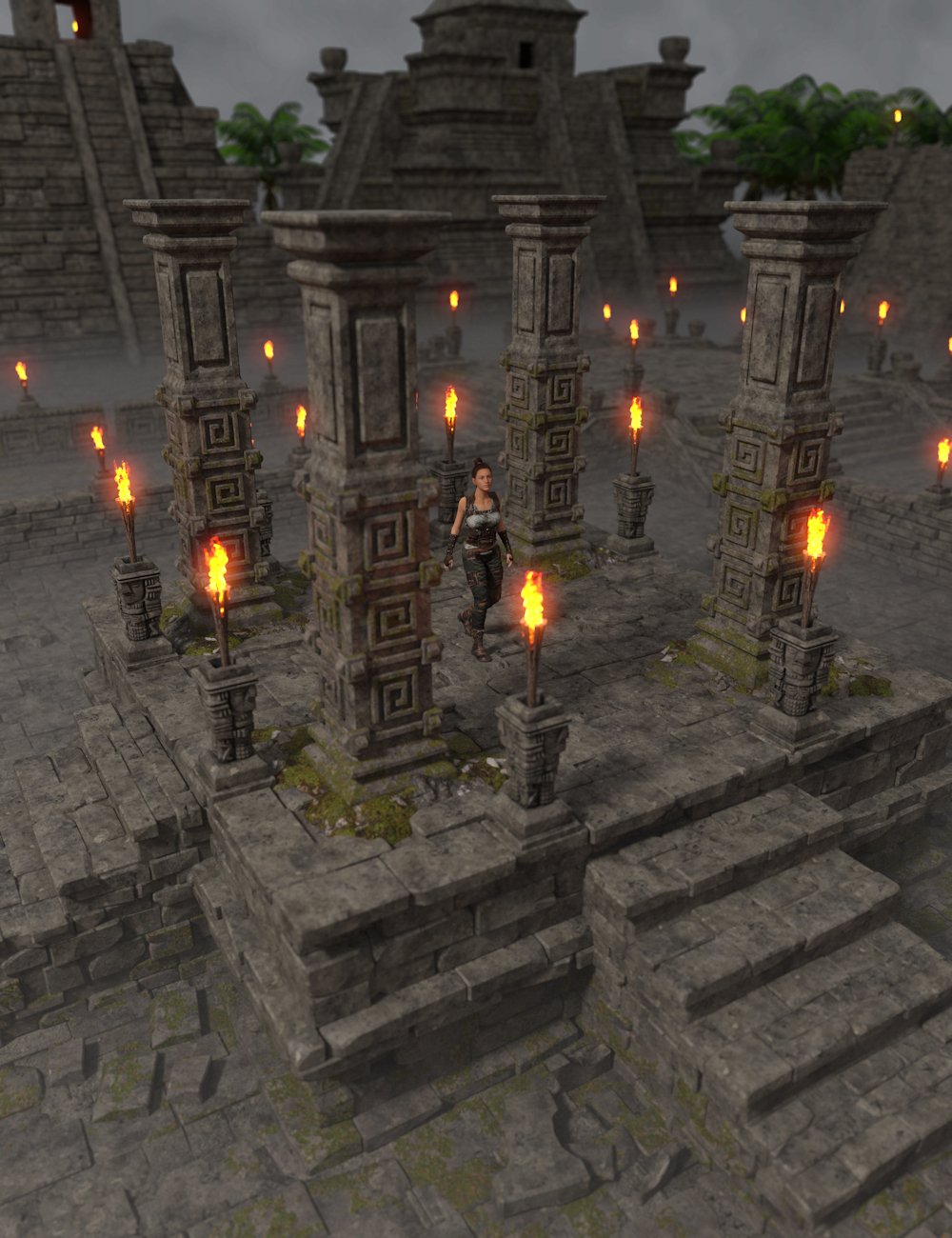 Aztec Platforms | Daz 3D