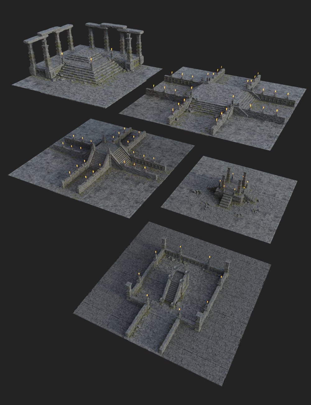 Aztec Platforms | Daz 3D