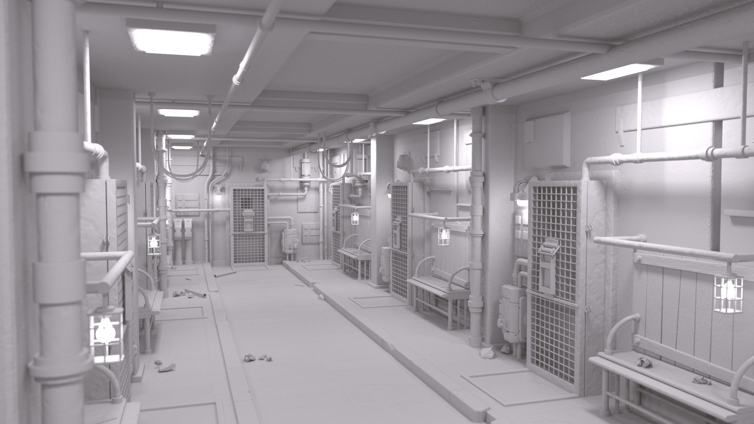 Cyberpunk Prison Corridor | Daz 3D