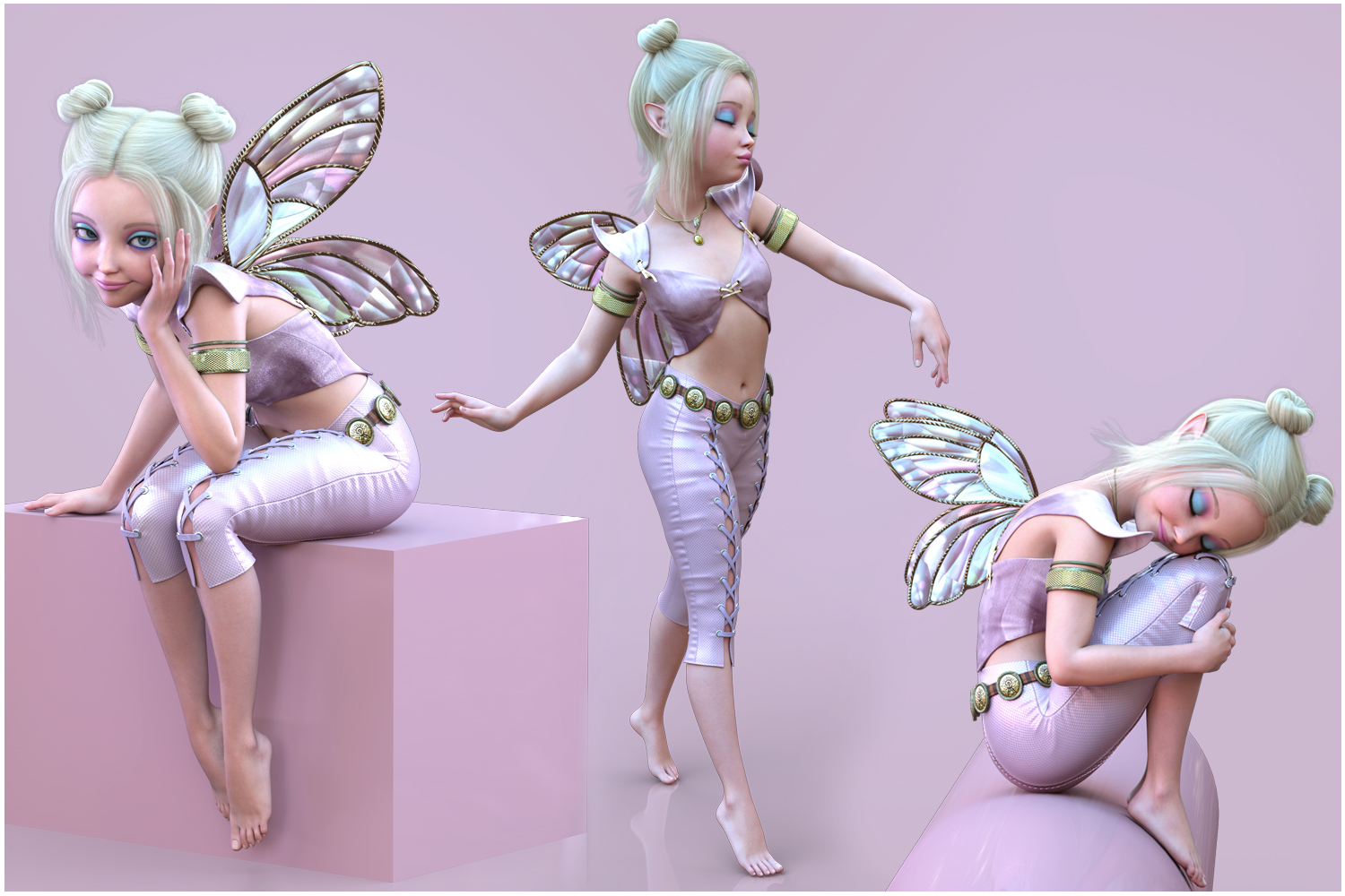 V Little Pixie Poses For Pixie 9 and Genesis 9 Base Feminine | Daz 3D