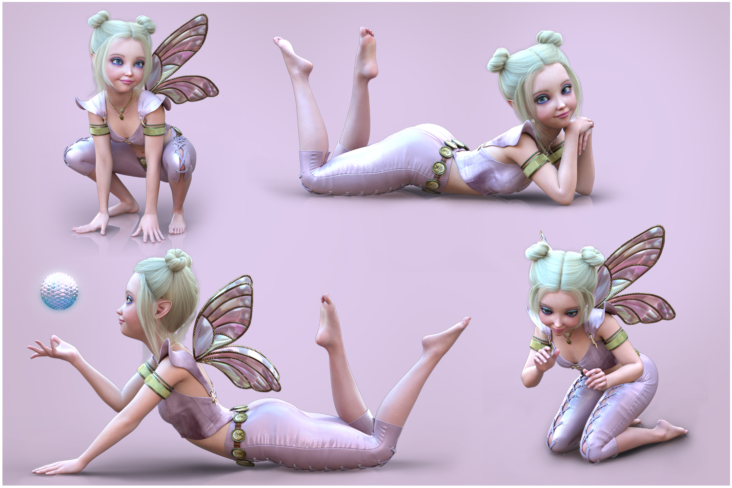 V Little Pixie Poses For Pixie 9 and Genesis 9 Base Feminine | Daz 3D