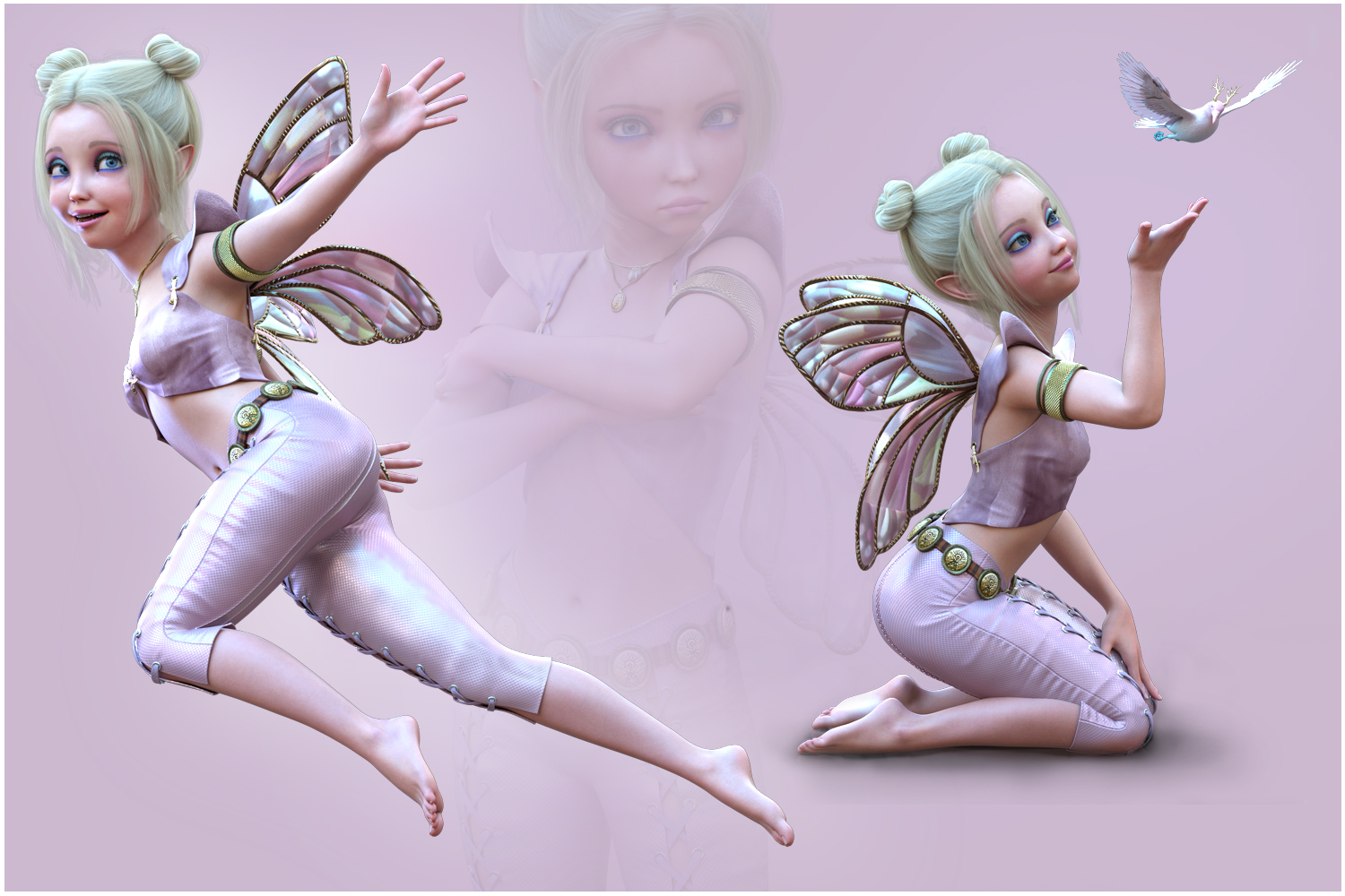 V Little Pixie Poses For Pixie 9 and Genesis 9 Base Feminine | Daz 3D