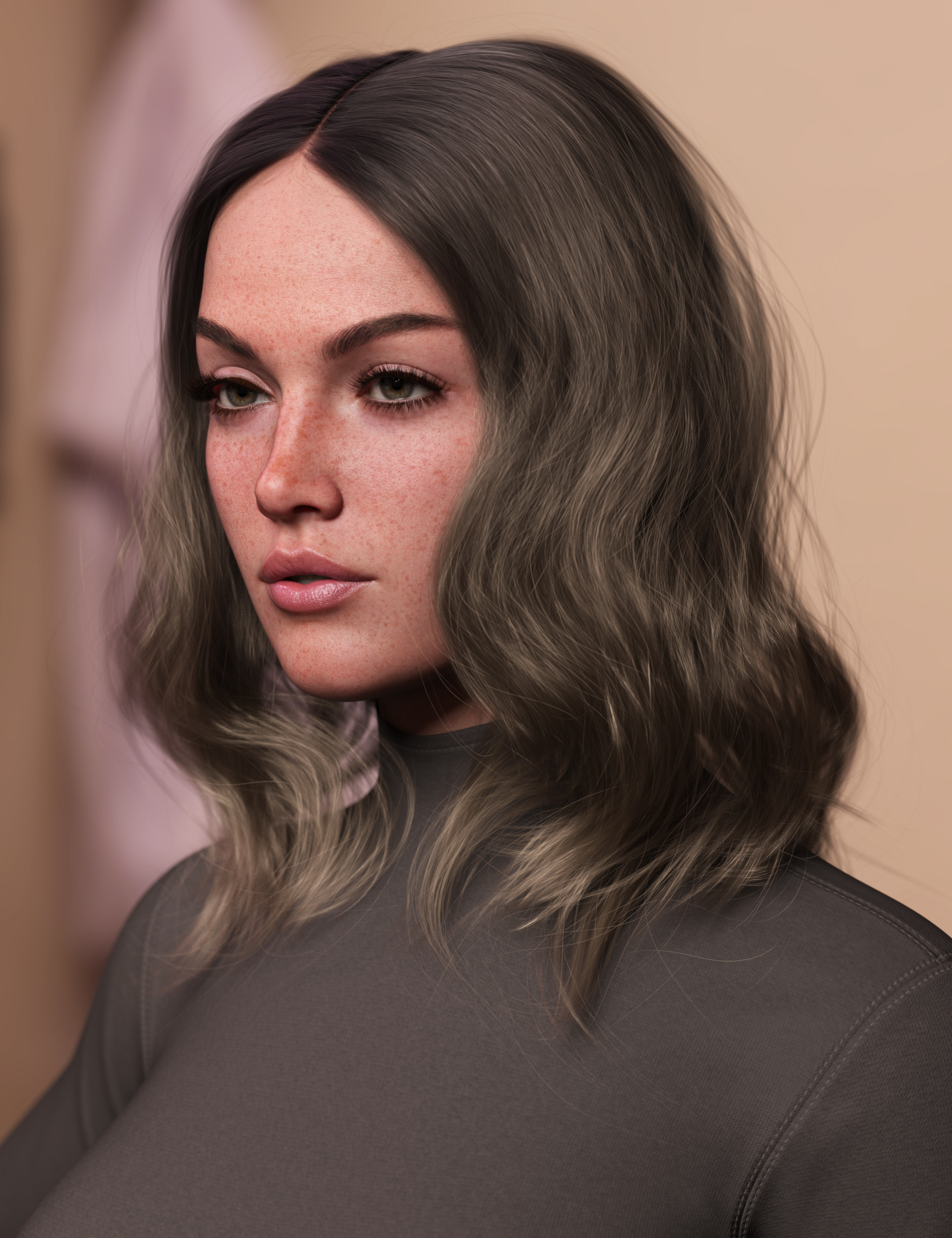 Medium Long Curly Style Hair for Genesis 9 | Daz 3D