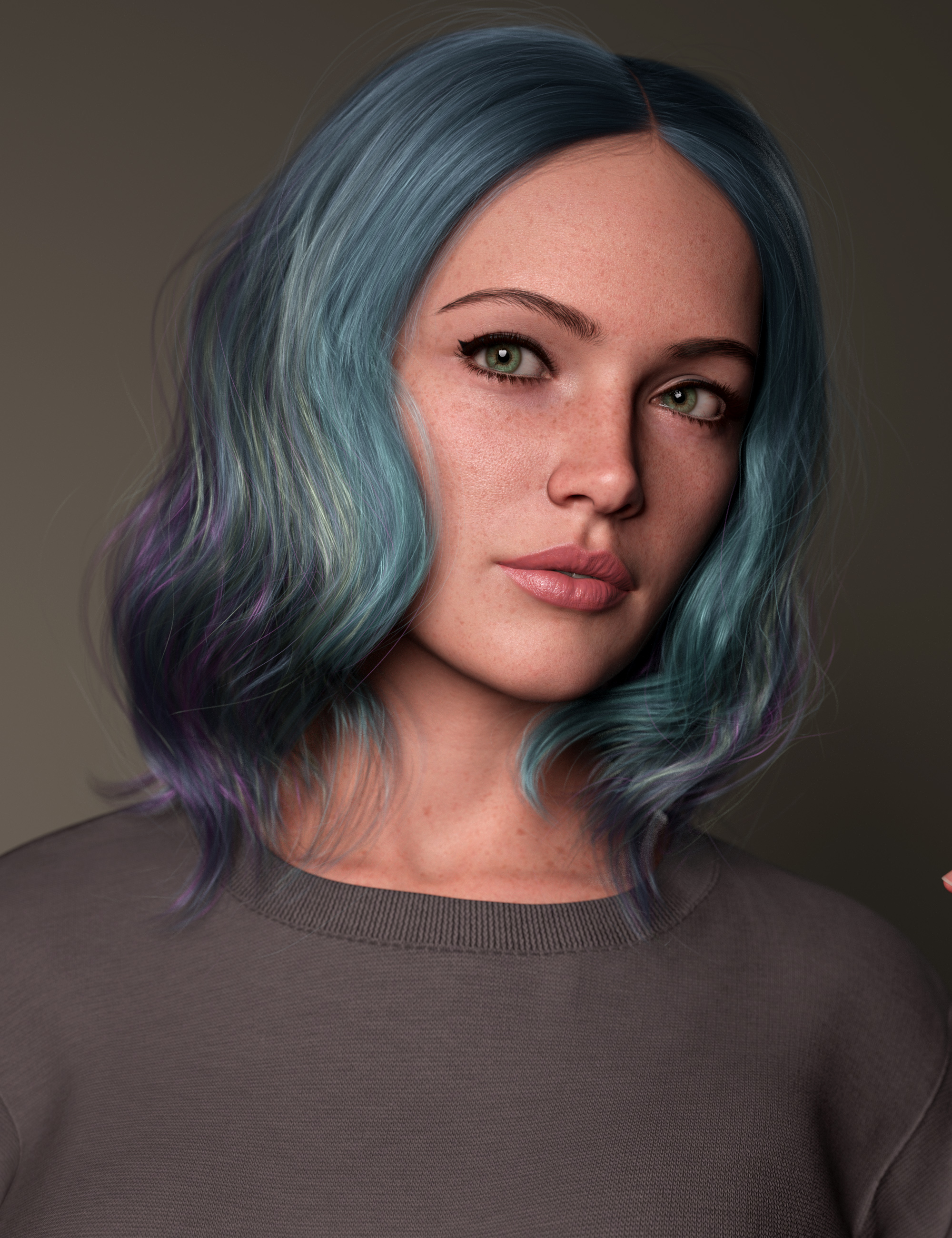 Medium Long Curly Style Hair Color Expansion | Daz 3D