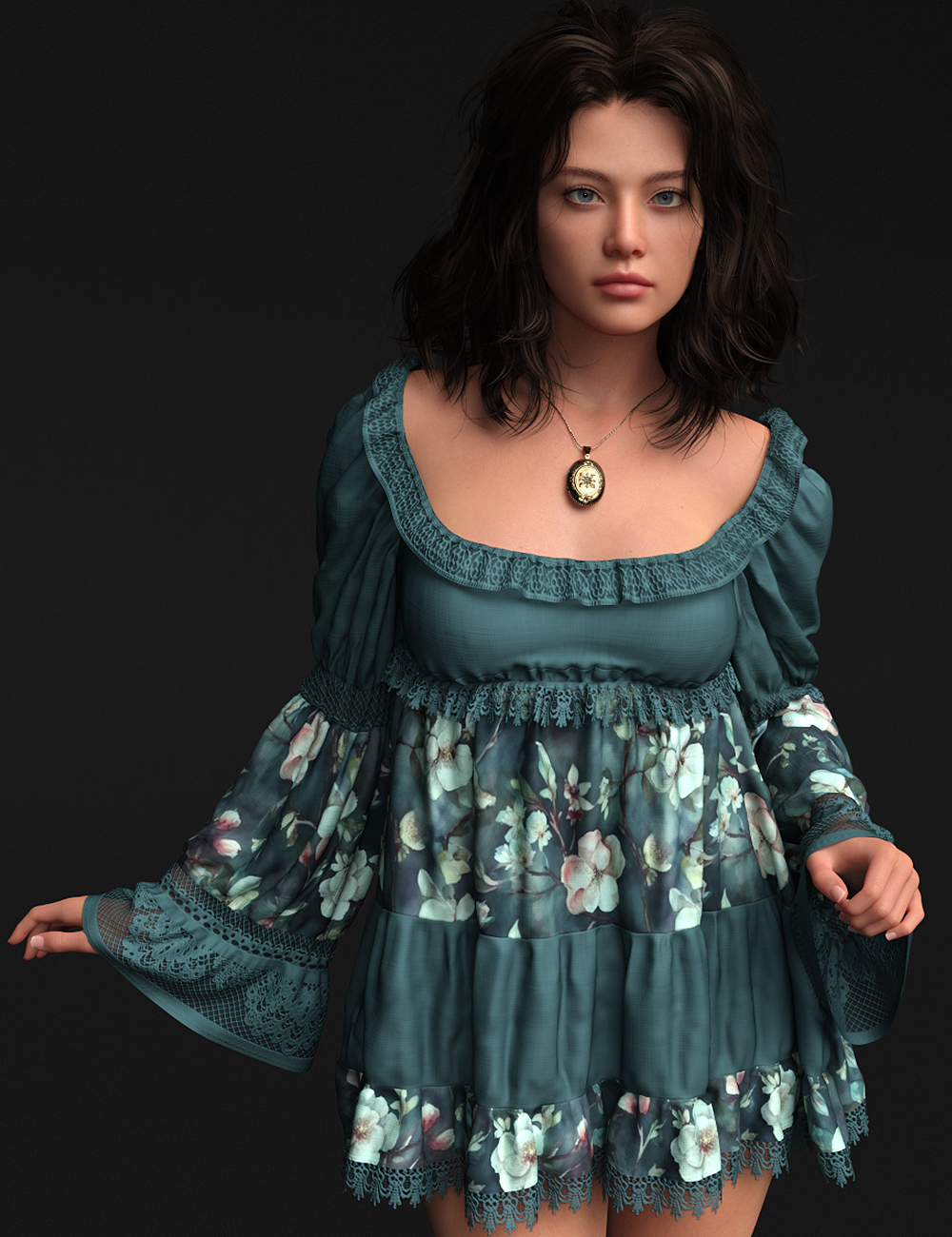 Diverse Add-on for the dForce Romantic Short Dress | Daz 3D
