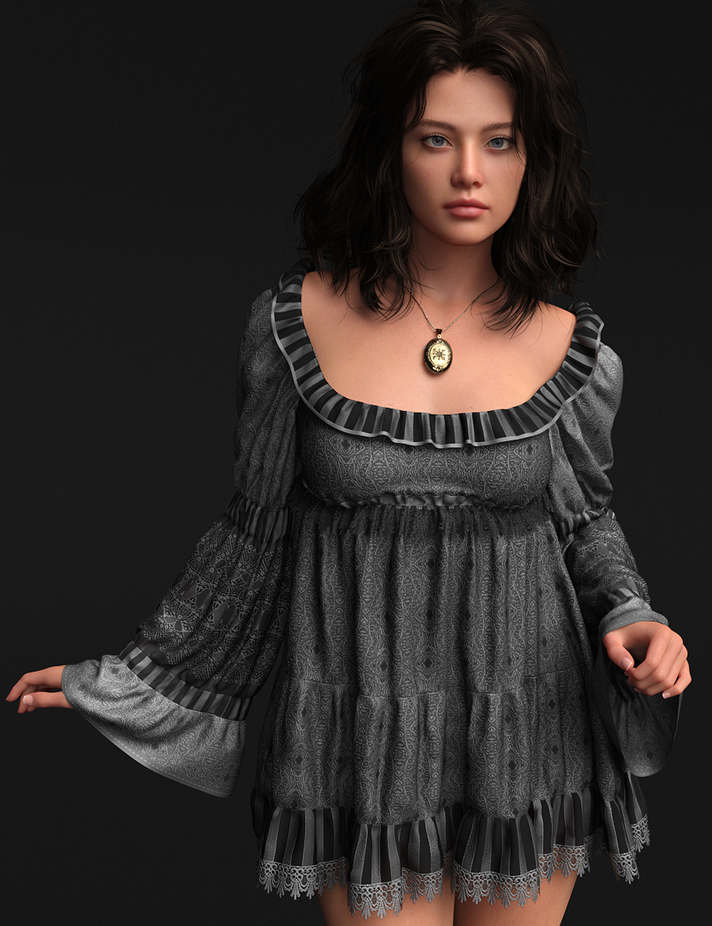 Diverse Add-on for the dForce Romantic Short Dress | Daz 3D