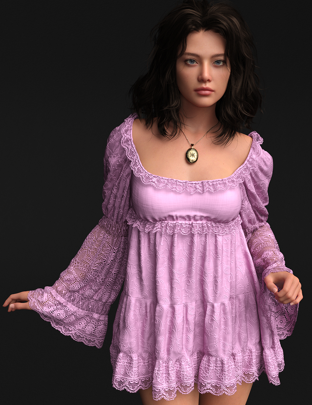 Diverse Add-on for the dForce Romantic Short Dress | Daz 3D