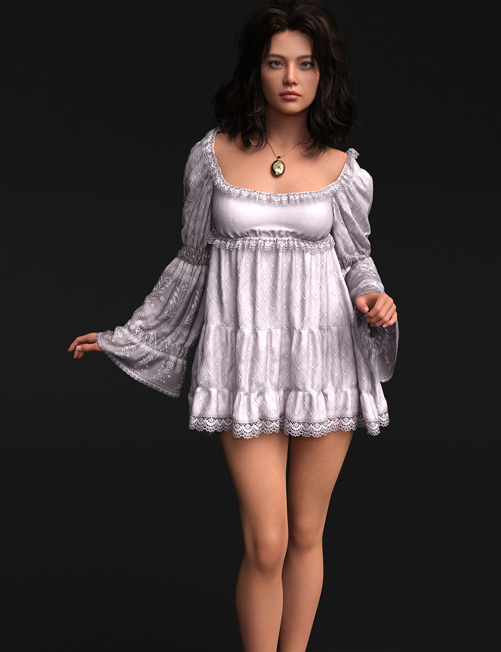 Diverse Add-on for the dForce Romantic Short Dress | Daz 3D