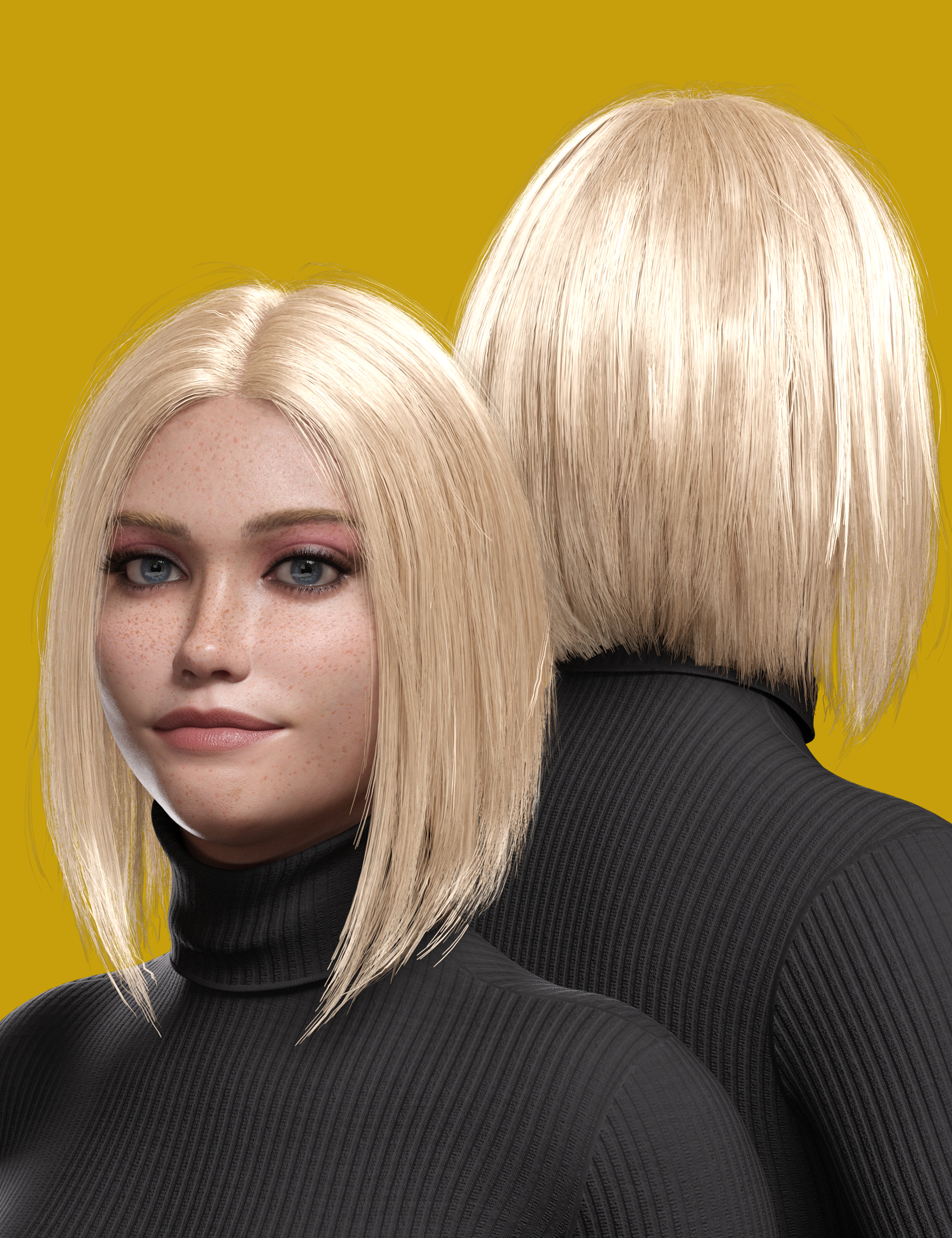 HS Smooth Bob Hair For Genesis 9, 8, and 8.1 Females | Daz 3D