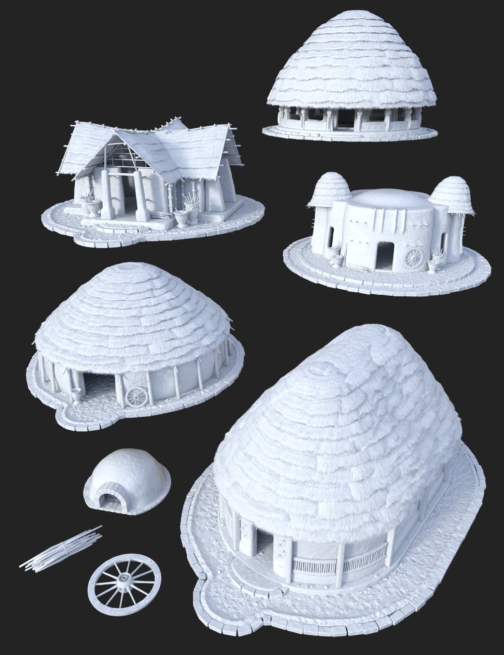 Ancient Huts 2 | Daz 3D