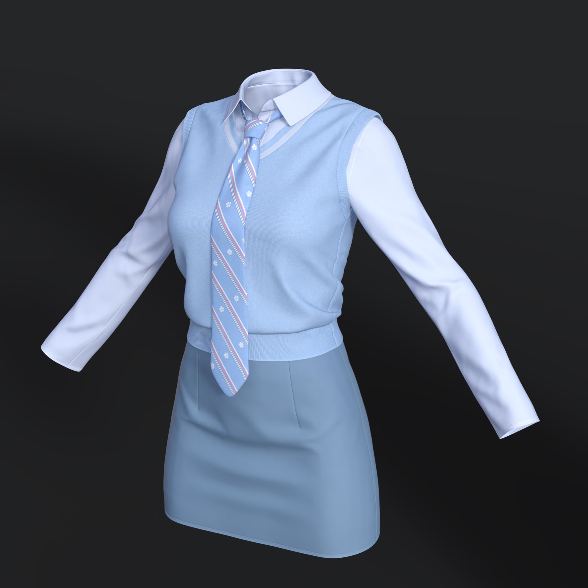 dForce SU JK School Uniform Suit for Genesis 9, 8.1, and 8 Female | Daz 3D