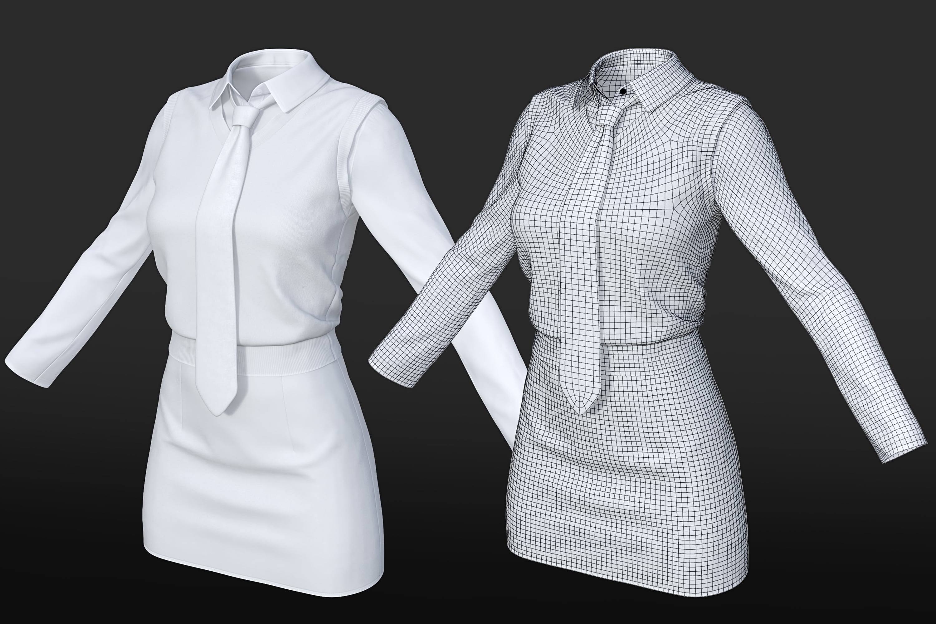 dForce SU JK School Uniform Suit for Genesis 9, 8.1, and 8 Female | Daz 3D