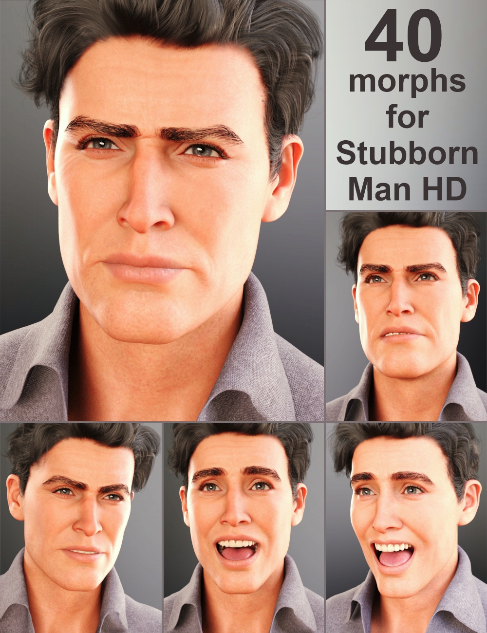 Stubborn Man Expressions for Stubborn Man HD | Daz 3D