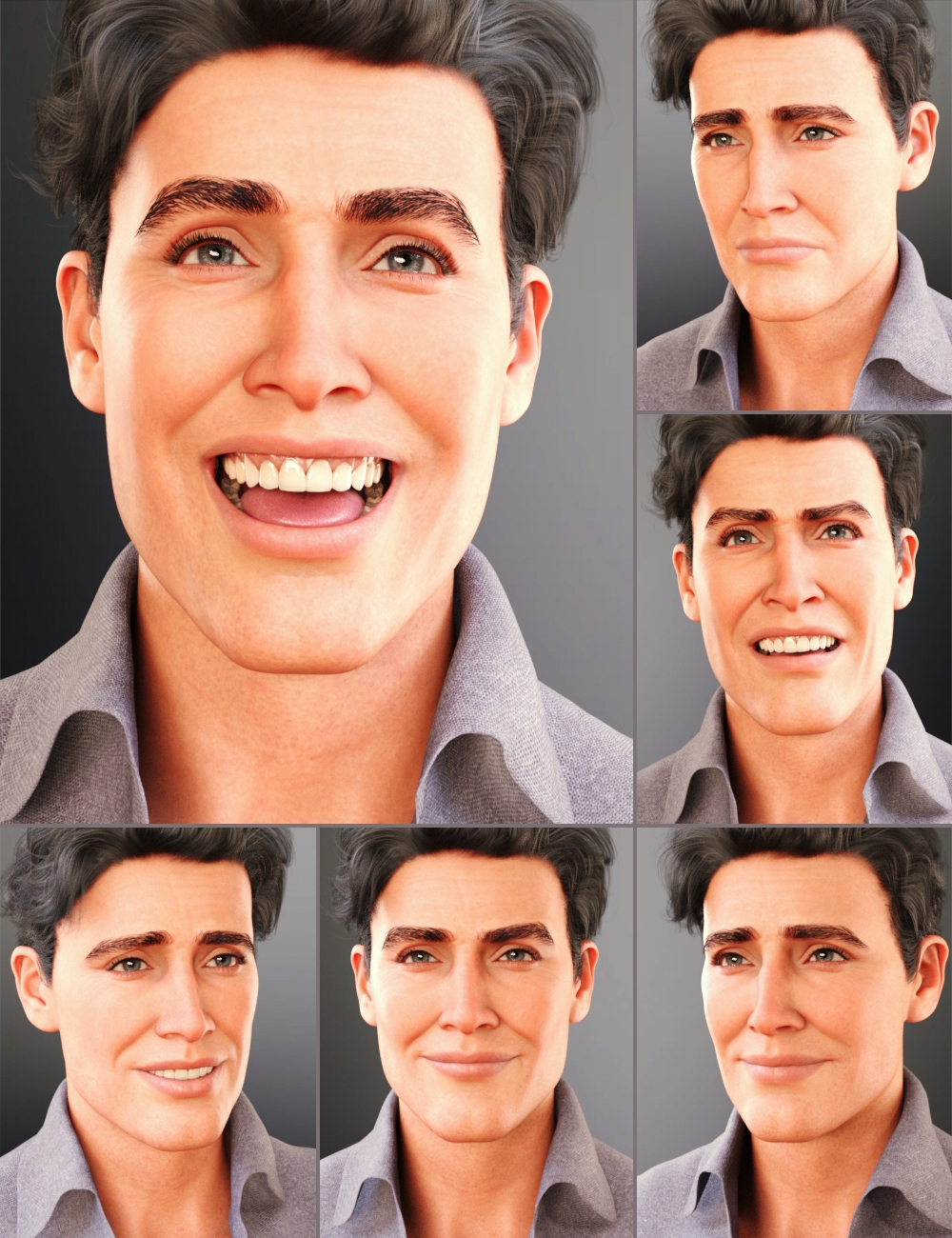 Stubborn Man Expressions for Stubborn Man HD | Daz 3D