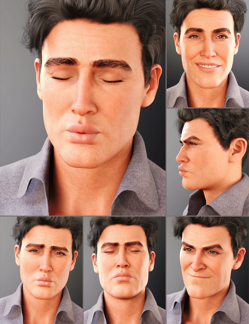 Stubborn Man Expressions for Stubborn Man HD | Daz 3D