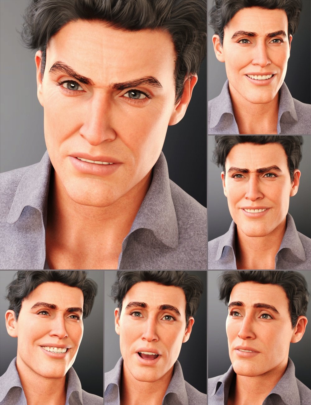 Stubborn Man Expressions for Stubborn Man HD | Daz 3D