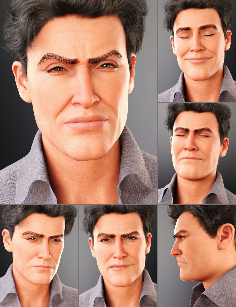 Stubborn Man Expressions for Stubborn Man HD | Daz 3D