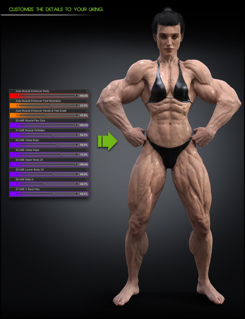 Auto Muscle Enhancer HD For Genesis 8 Females | Daz 3D