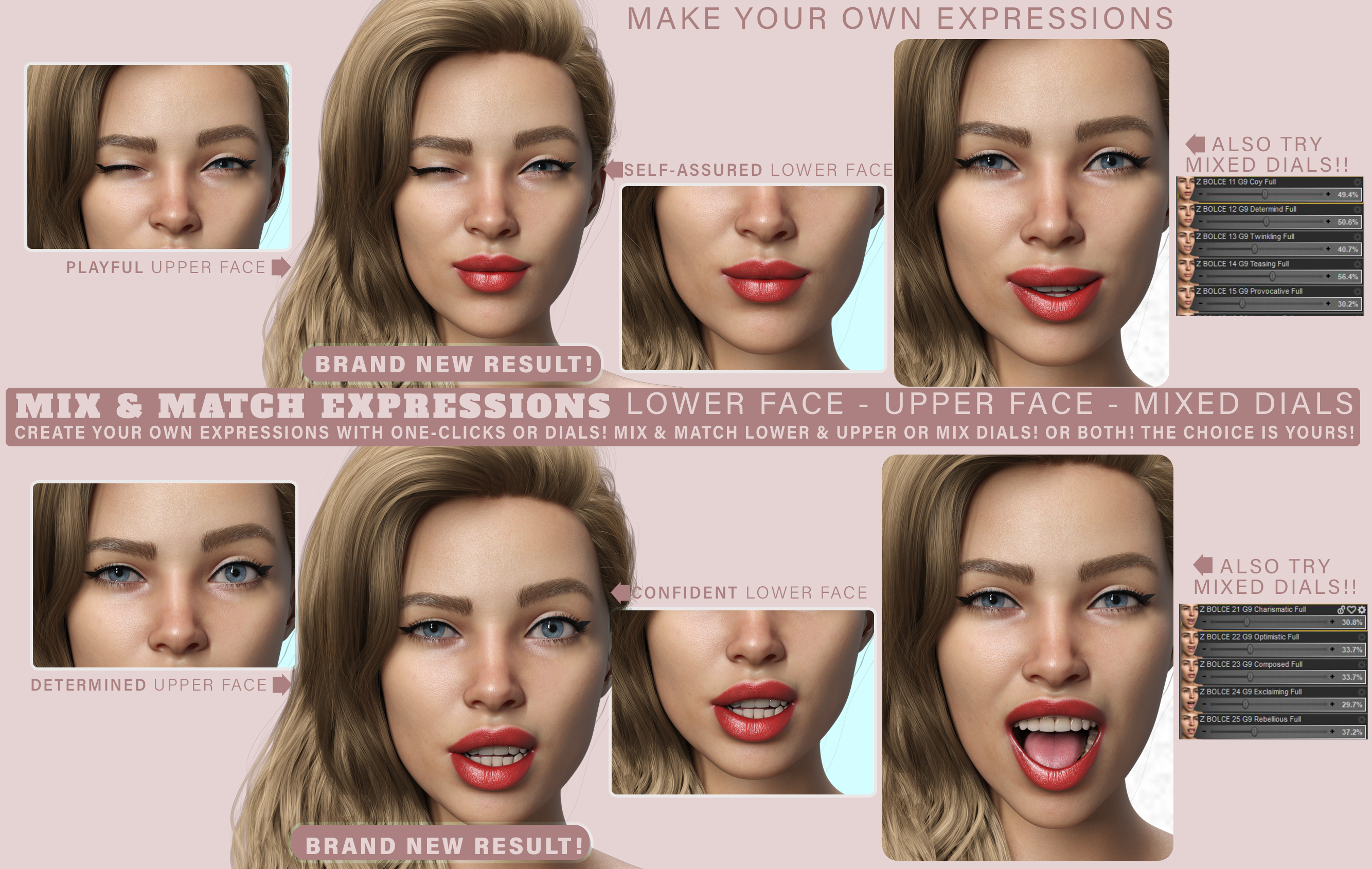 Z Bold and Confident Expressions for Genesis 9 | Daz 3D