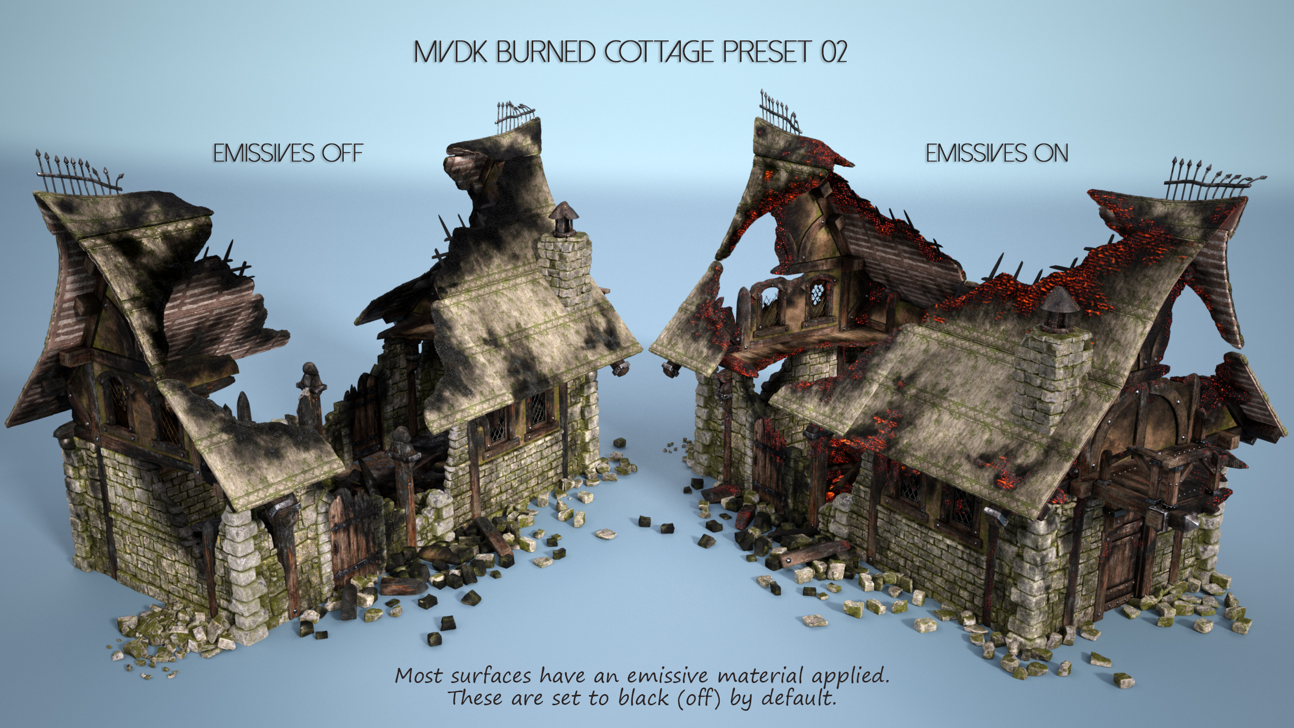 Medieval Village Destruction Kit | Daz 3D
