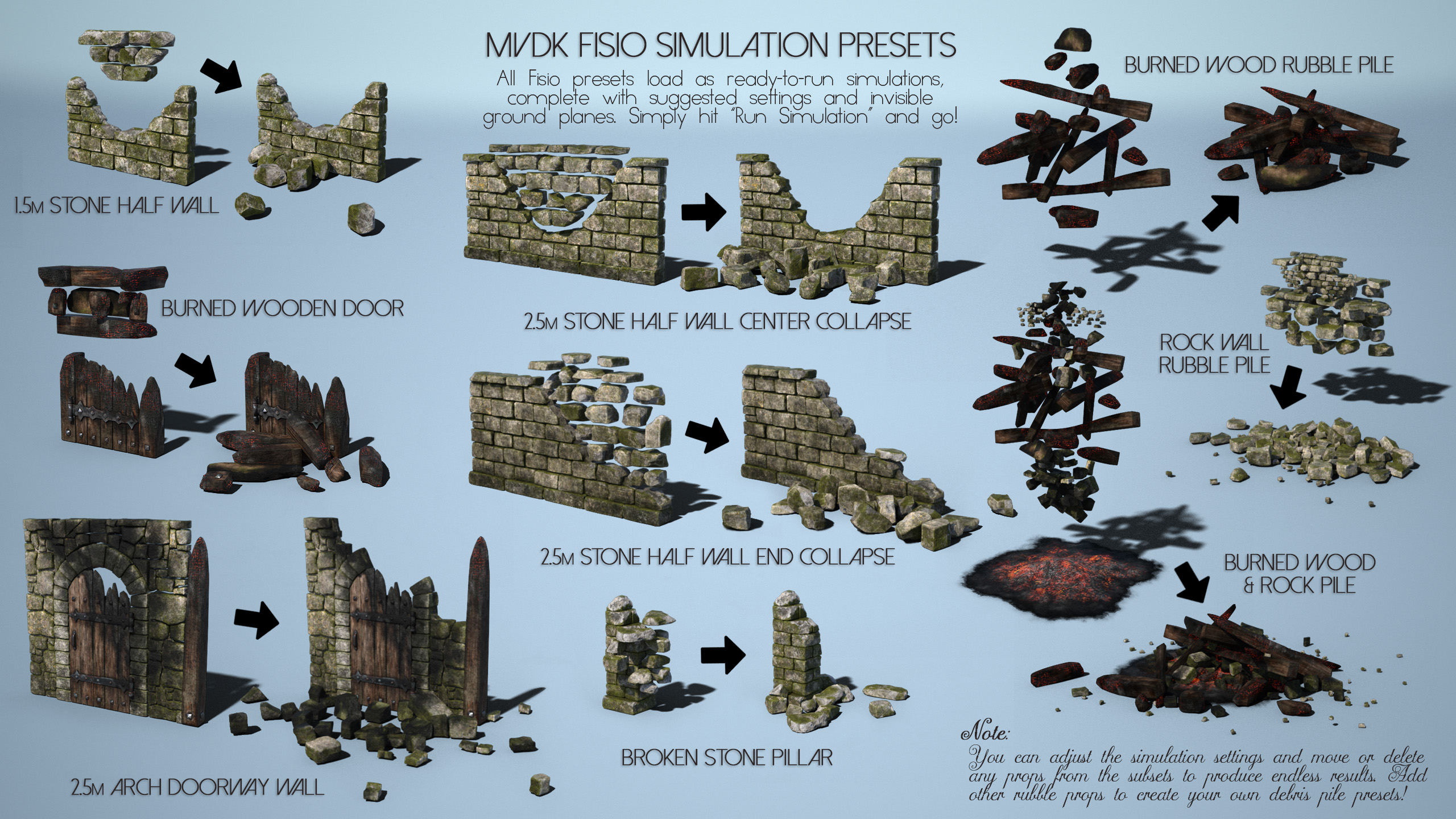 Medieval Village Destruction Kit | Daz 3D