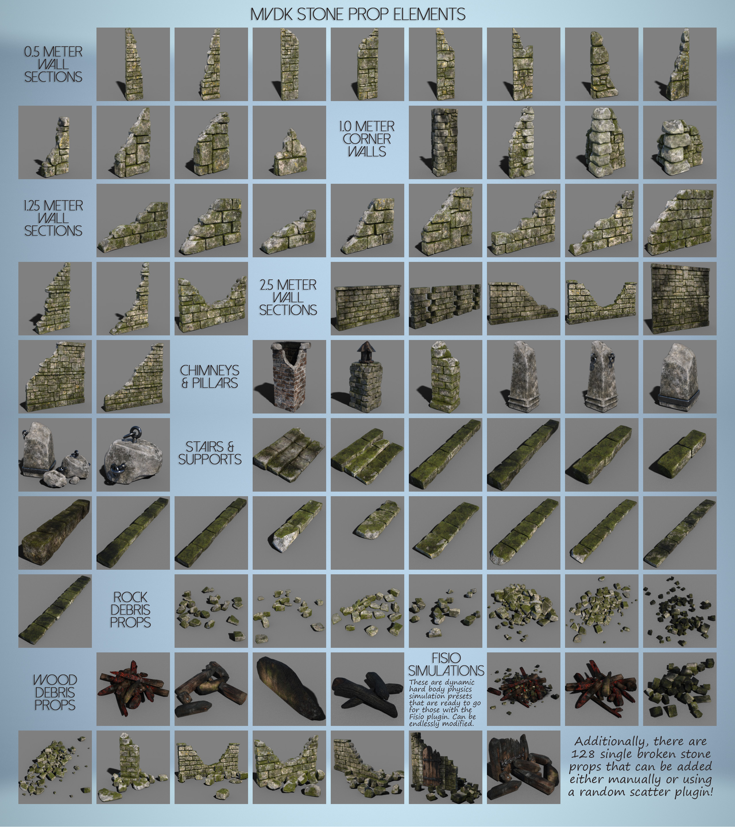 Medieval Village Destruction Kit | Daz 3D