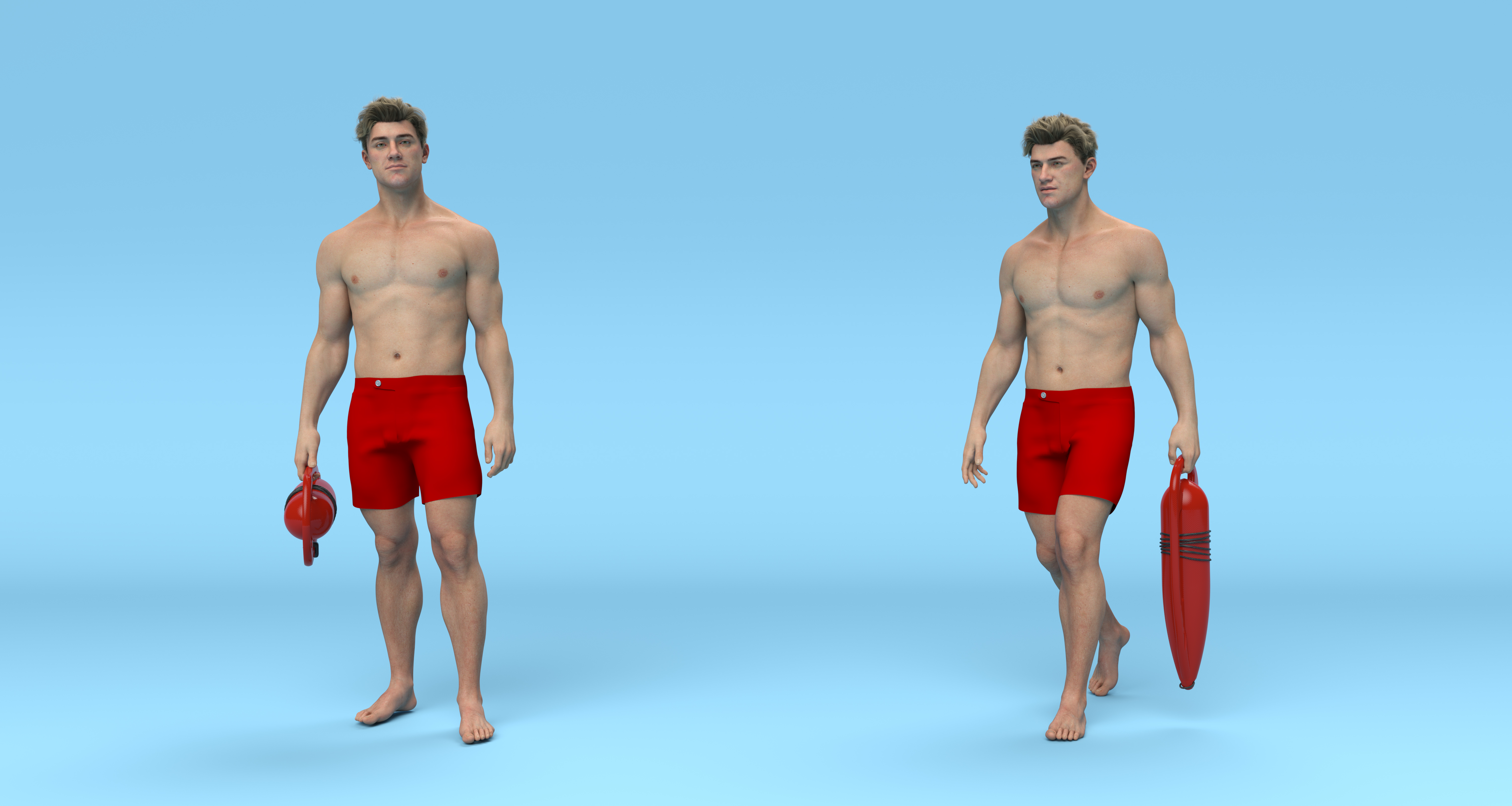 Coast Heroes Poses and Lifesaver Prop for Genesis 9, 8 and 3 | Daz 3D