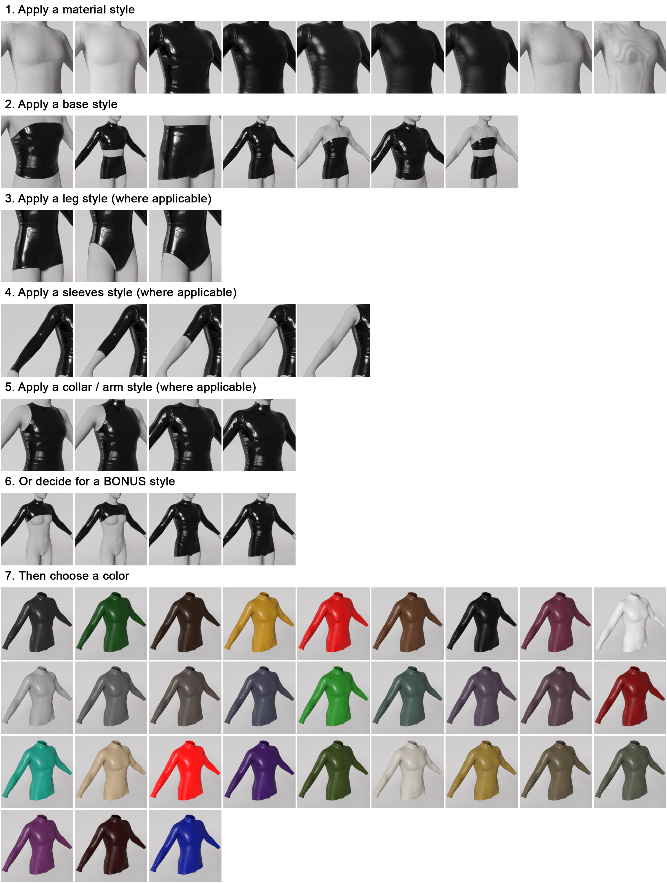 Multi Style Bodysuit Boots And Textures Bundle Daz 3d