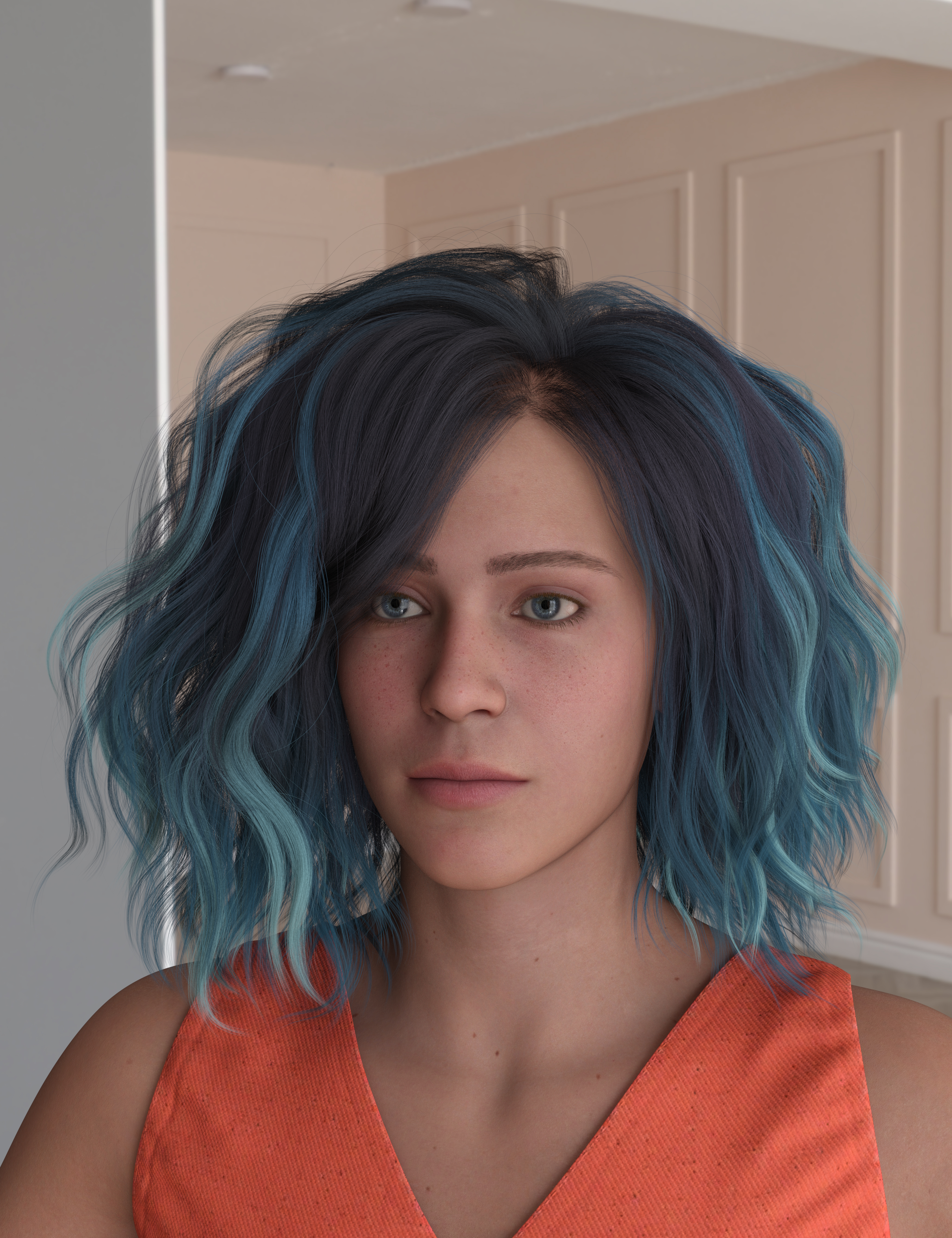 dForce XYZ Realistic Short Messy Hair for Genesis 9 | Daz 3D