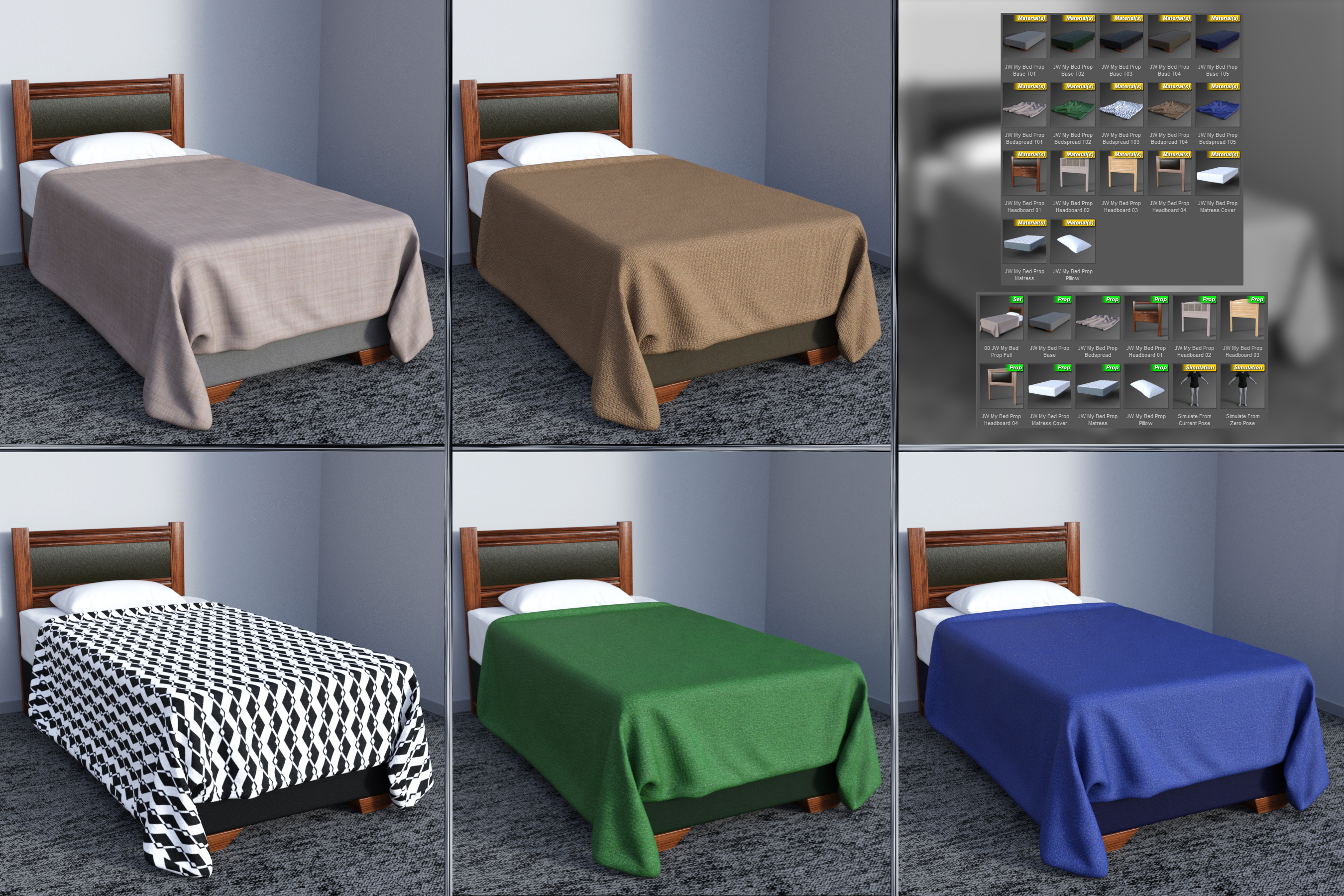 JW My Bed Prop | Daz 3D