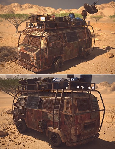 XI Post Apocalyptic Camper Van | Daz 3D