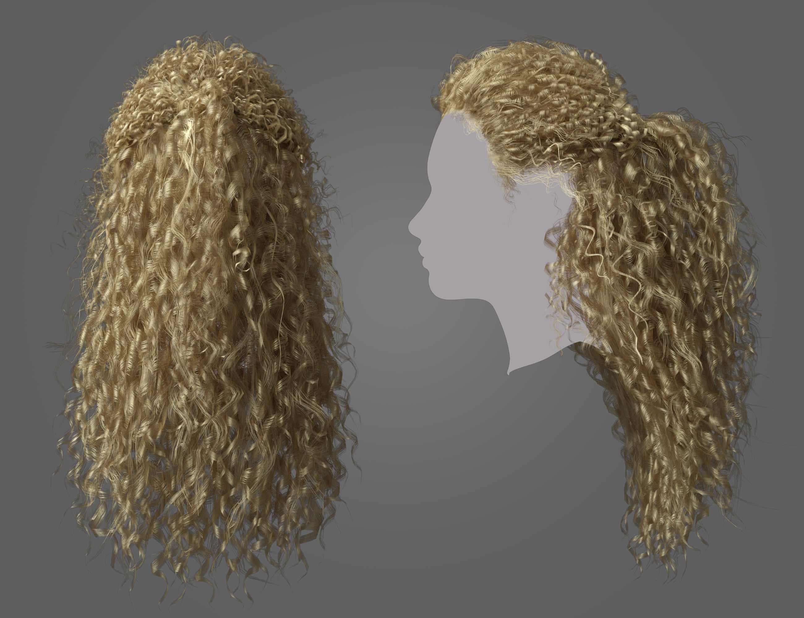 HS Kelly Messy Curves Hair for Genesis 9, 8, and 8.1 Females | Daz 3D