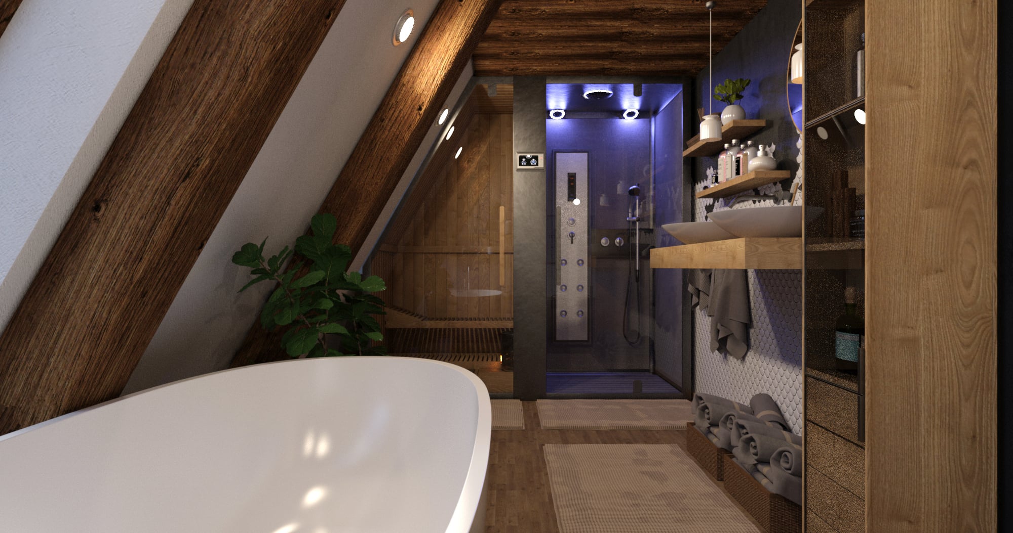 Scandinavian Style A-Frame House AddOn: Bedroom and Bathroom | Daz 3D