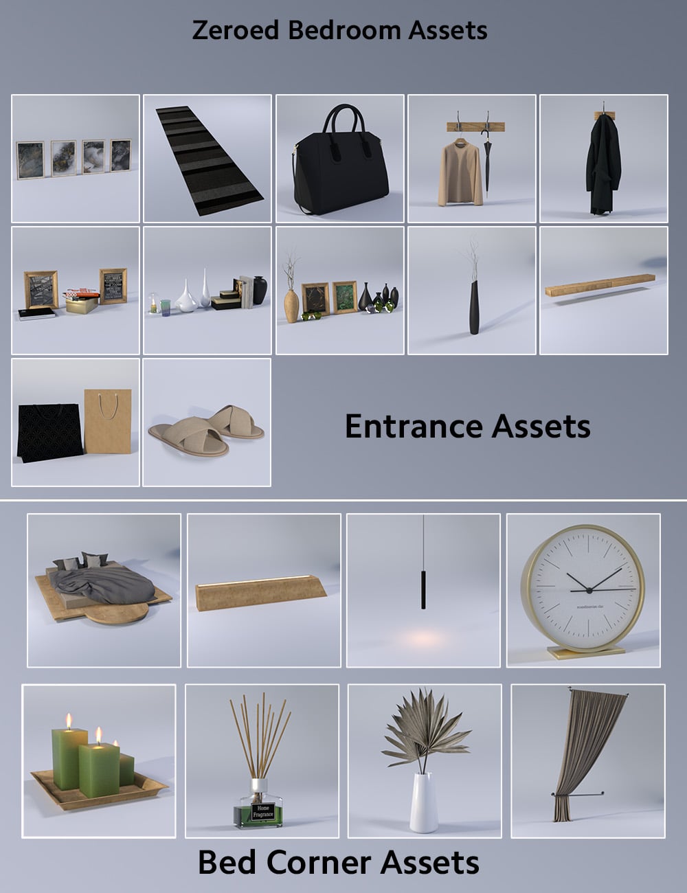 Scandinavian Style A-Frame House AddOn: Bedroom and Bathroom | Daz 3D