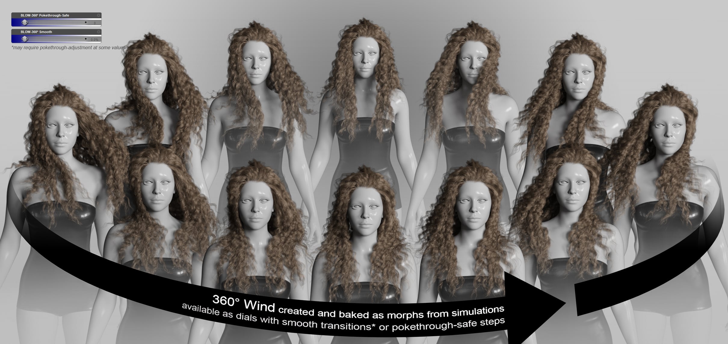 Flipped Curls Hair for Genesis 9 | Daz 3D