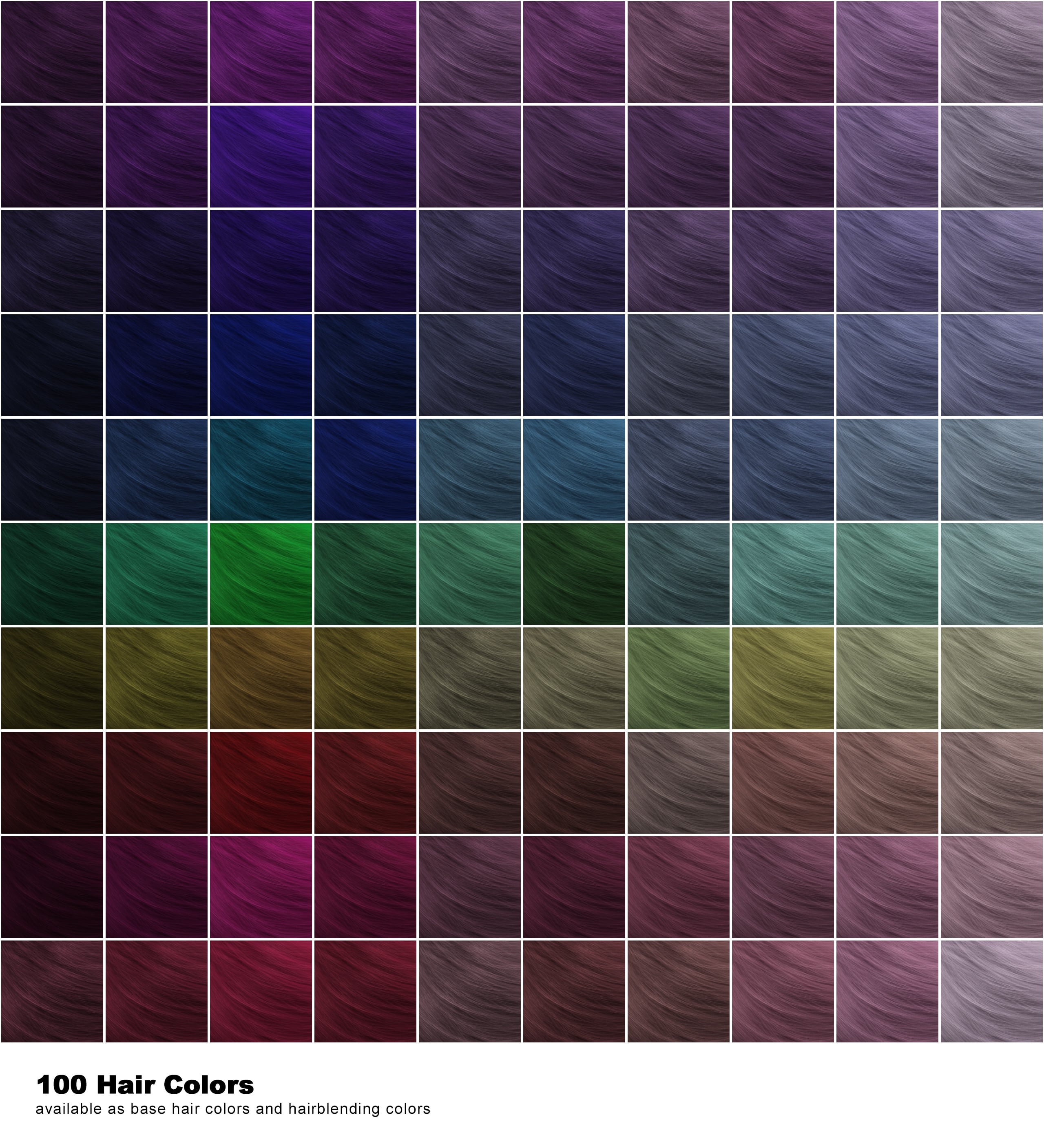 Flipped Curls Hair Color Expansion | Daz 3D