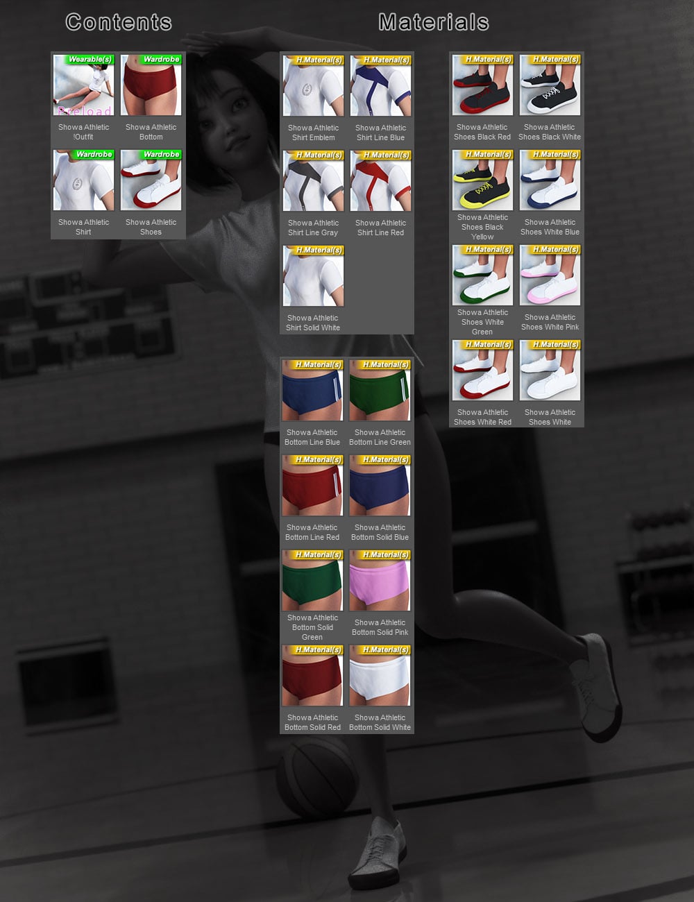 dForce Showa Athletic Outfit for Genesis 9 | Daz 3D