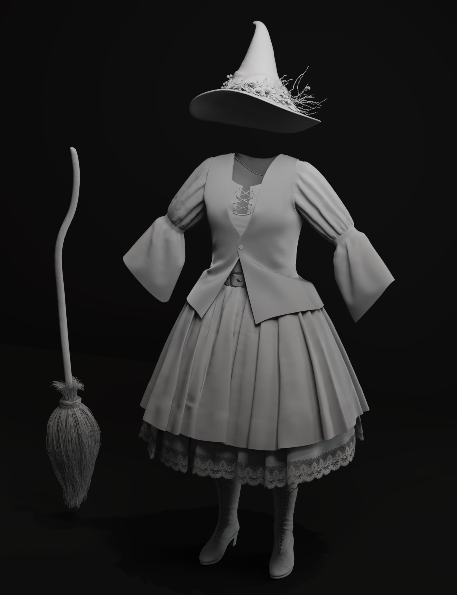 dForce Autumn Witch Outfit for Genesis 9 | Daz 3D