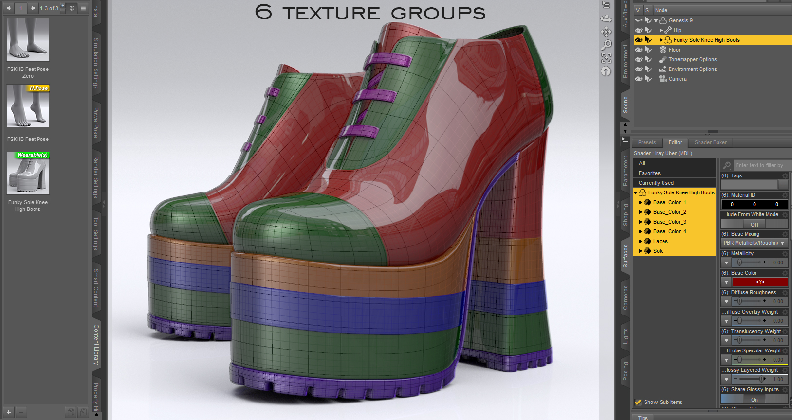Funky Sole Platform Oxfords for Genesis 9, 8 and 8.1 Female | Daz 3D