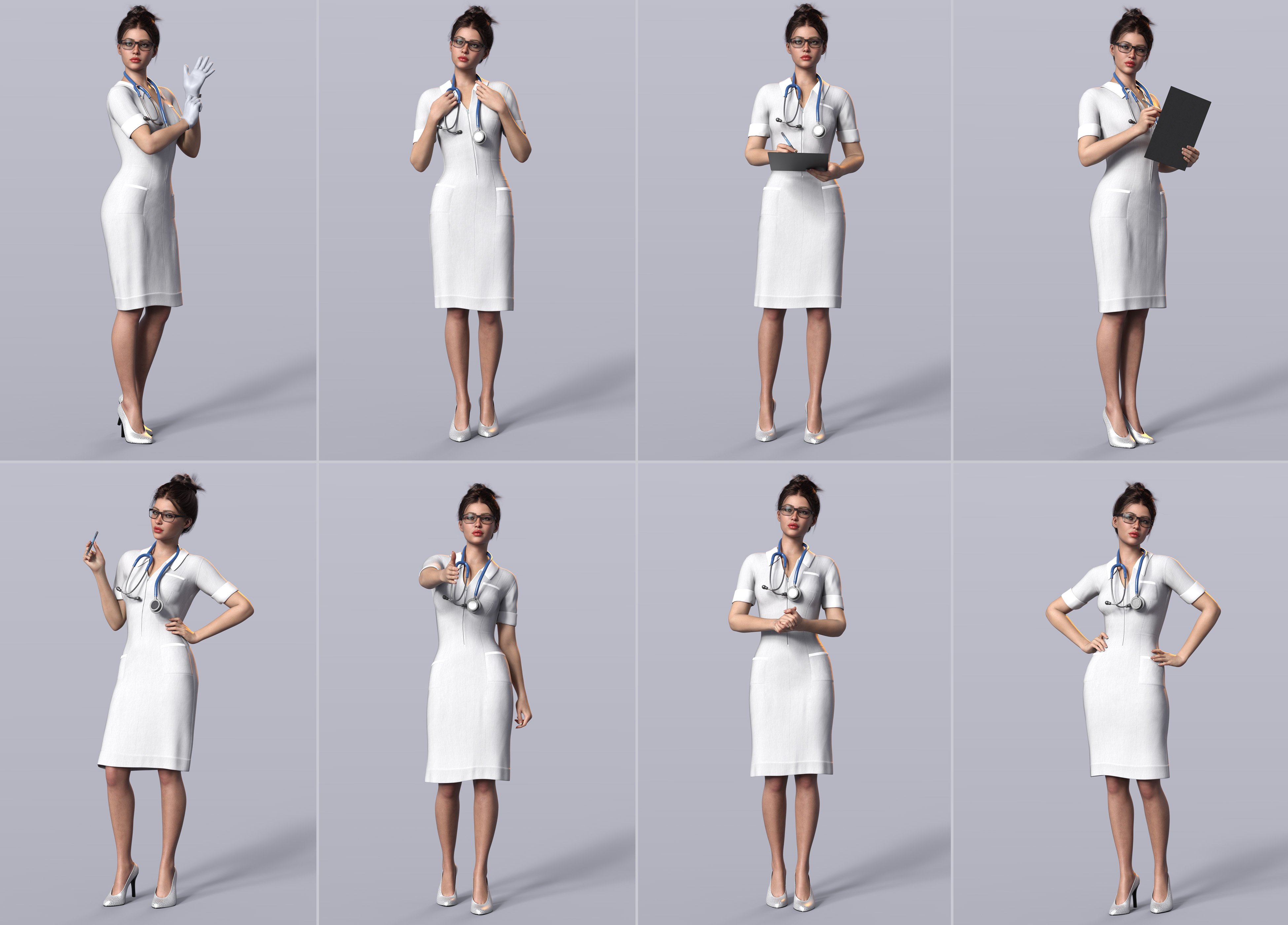 Z Professions Doctor Pose Mega Set for Genesis 9 and 8 Female | Daz 3D