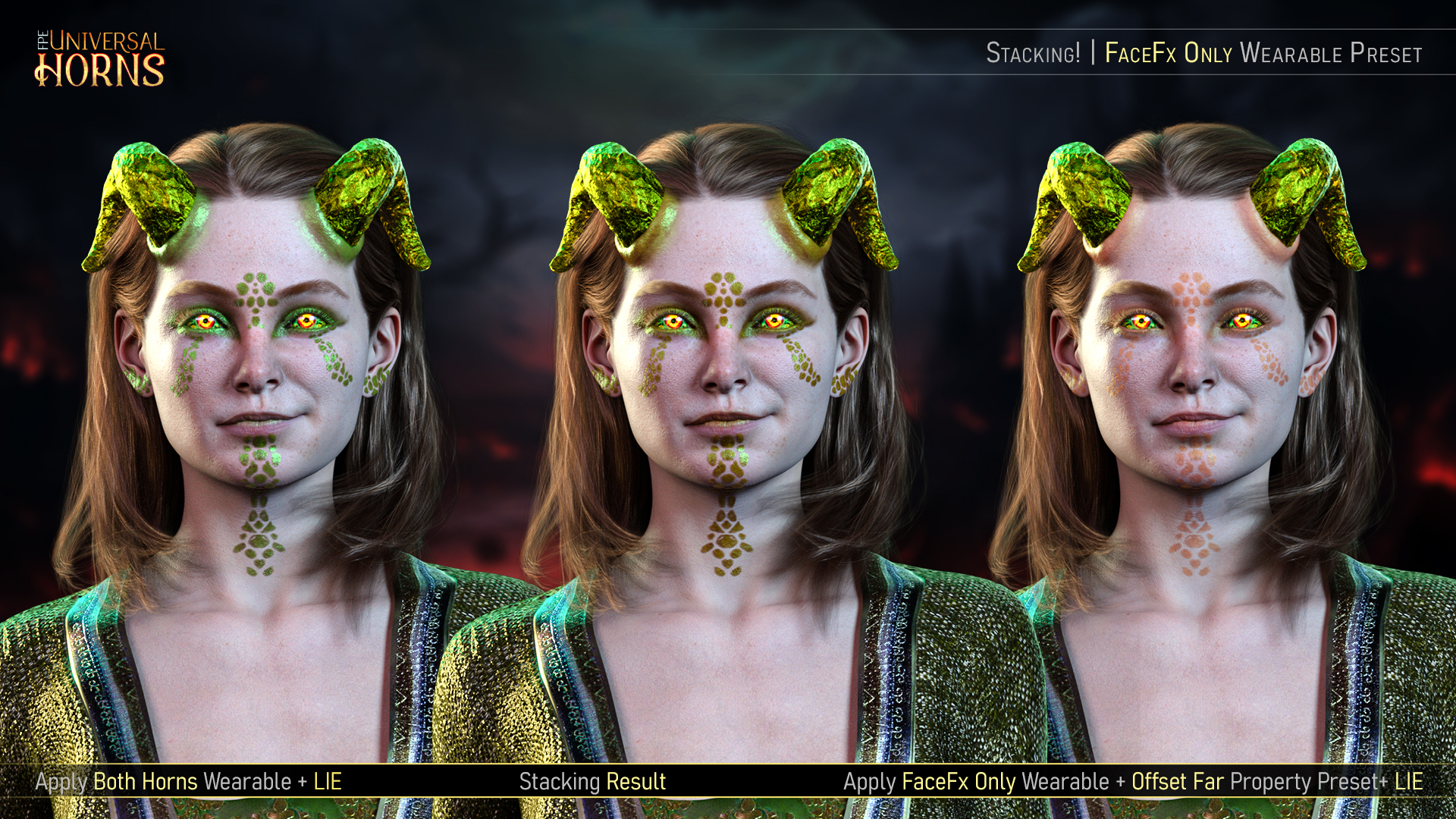 FPE Universal Horns for Genesis 8.1 Female | Daz 3D