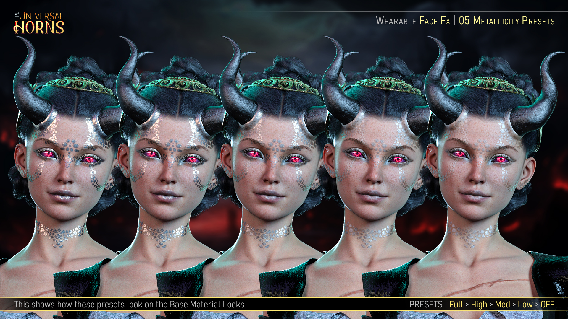 FPE Universal Horns for Genesis 8.1 Female | Daz 3D