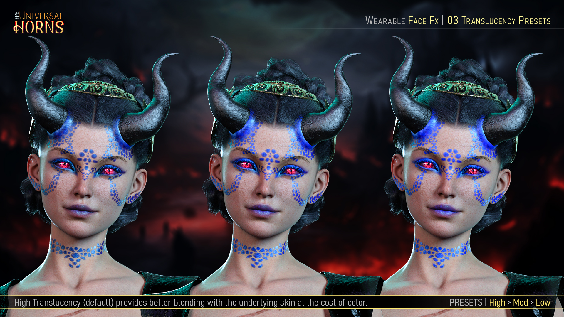 FPE Universal Horns for Genesis 8.1 Female | Daz 3D