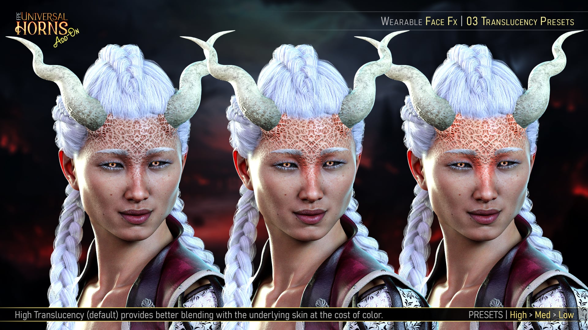 FPE Universal Horns Add-On Textures for Genesis 8.1 Female | Daz 3D