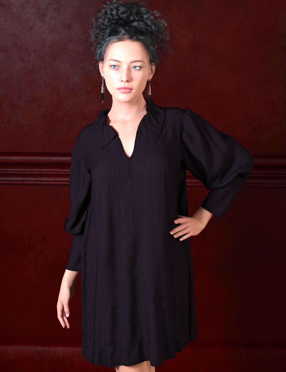 dForce Fall Fashion Dress for Genesis 9 | Daz 3D