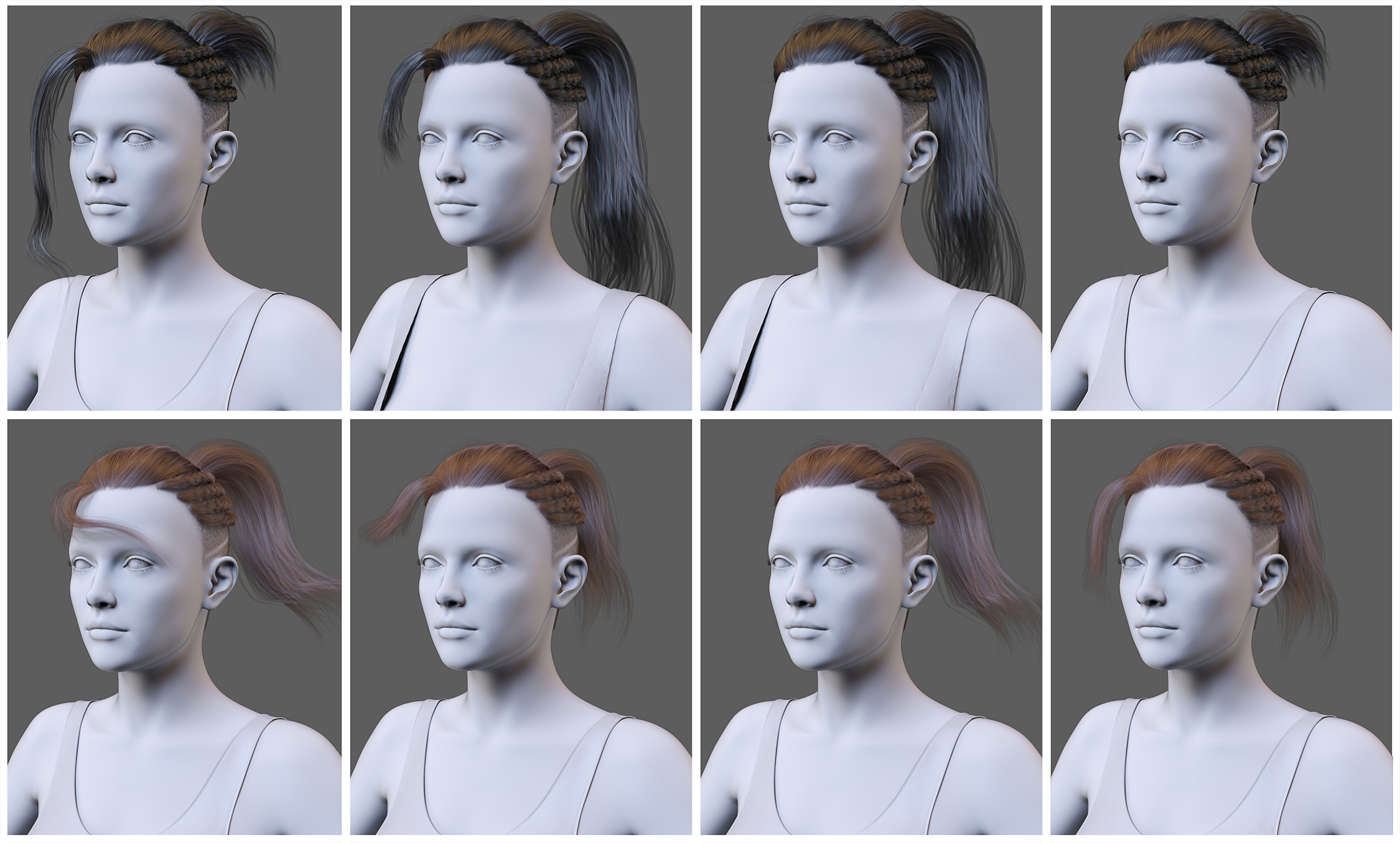 MB Punk Buns Hair | Daz 3D